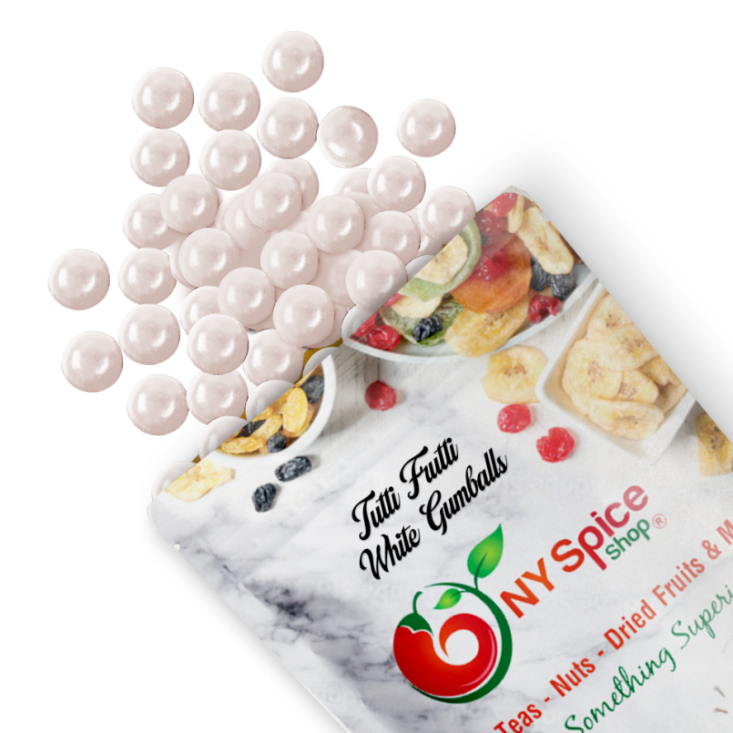White Gumballs - Tutti Frutti Flavor - NY Spice Shop - Buy Online