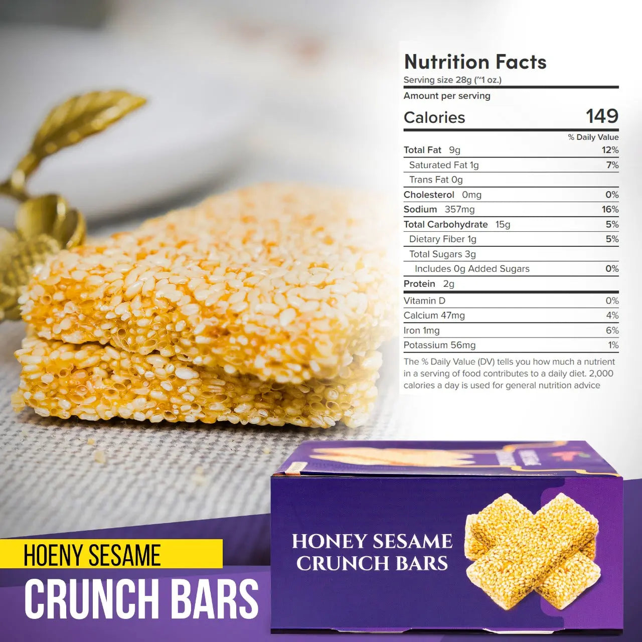 Honey Sesame Crunch Bars - NY Spice Shop - Buy Honey Sesame Bars